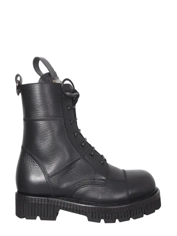 Dolce & Gabbana Boarded Calfskin Boots With Extra-light Sole