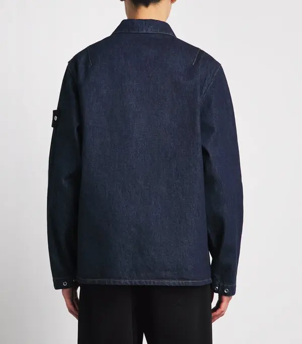 Stone Island Zip-up Denim Overshirt