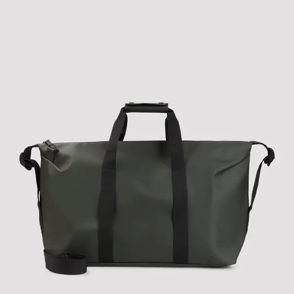 Rains Hilo Weekend Handbag Mini Sports Holdall Tote With Waterproof Pu And Detachable Strap - Green