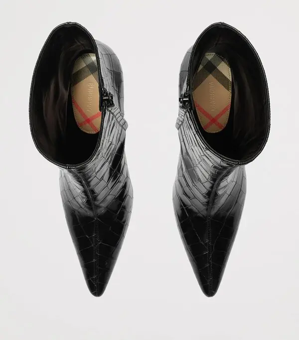 Burberry Croc-embossed Leather Dame Ankle Boots 90