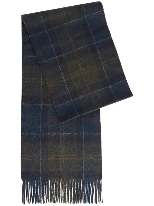 Barbour Style Mini Scarf In Merino Wool Cashmere Blend