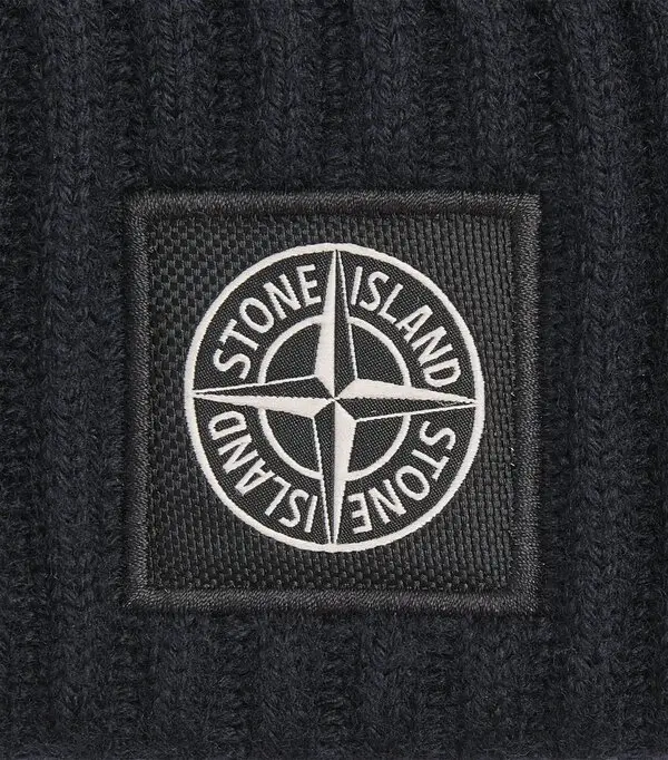 Stone Island Virgin Wool Logo Beanie