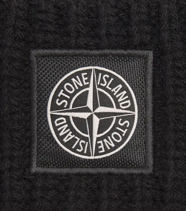Stone Island Virgin Wool Logo Beanie
