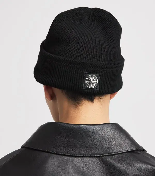Stone Island Organic Cotton Logo Beanie