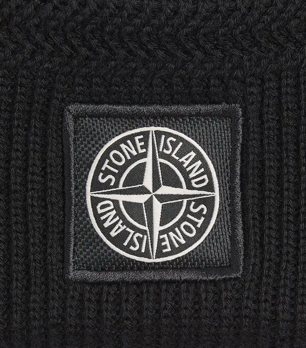 Stone Island Organic Cotton Logo Beanie