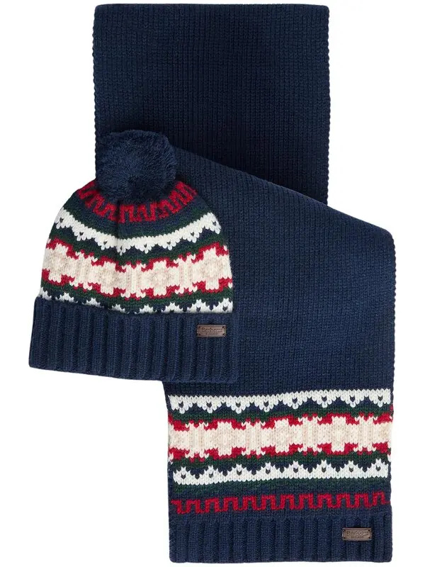 Barbour Wool Blend Scarf For - Navy