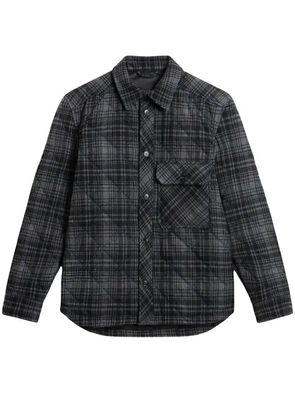 Woolrich Wool Blend Quilted Coat With Primaloft Bio Insulation