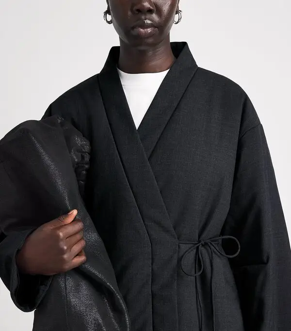 ST. AGNI Wool-blend Pillow Wrap Jacket - Black