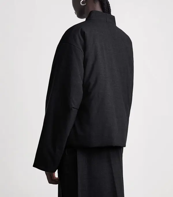 ST. AGNI Wool-blend Pillow Wrap Jacket - Black