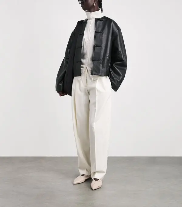 ST. AGNI Cocoon Leather Jacket