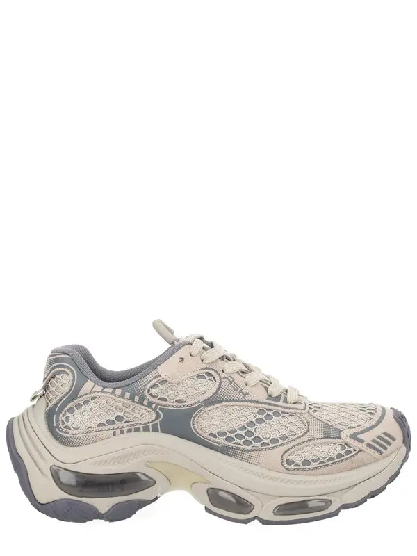 Ash Mesh Paneled Low-top Sneakers - Grey