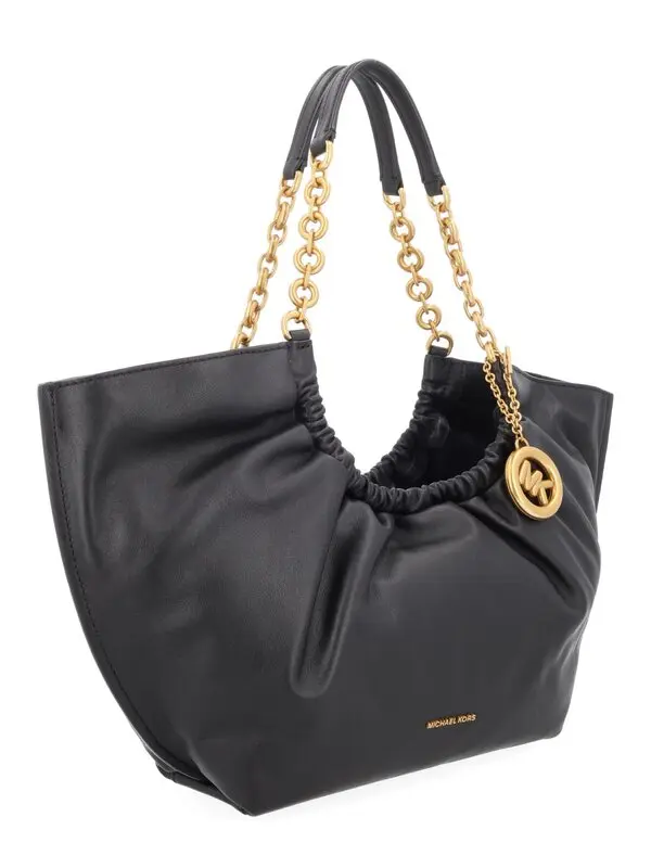 Michael Kors Ruched Chain Tote Bag - Black