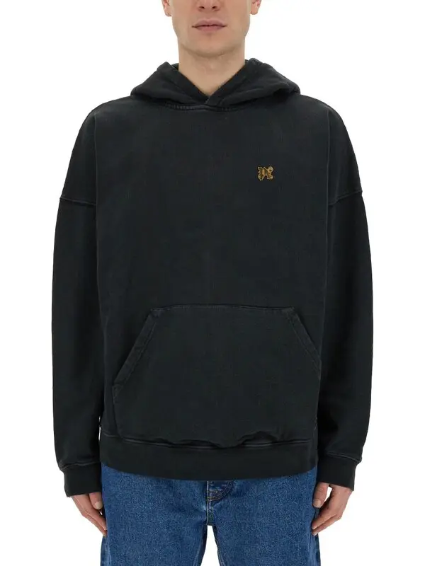 Palm Angels Back Burning Monogram Hoodie
