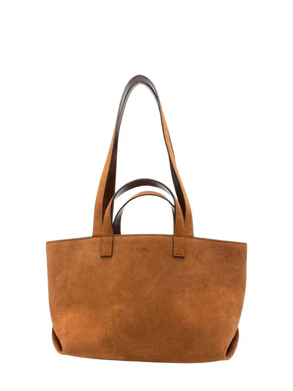 A.p.c. Calf Suede Handbag With Leather Trim
