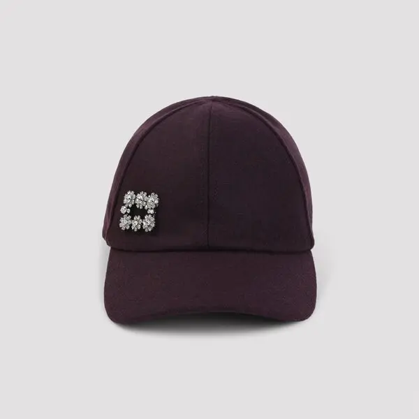 ROGER VIVIER Wool Cashmere Flower Strass Cap