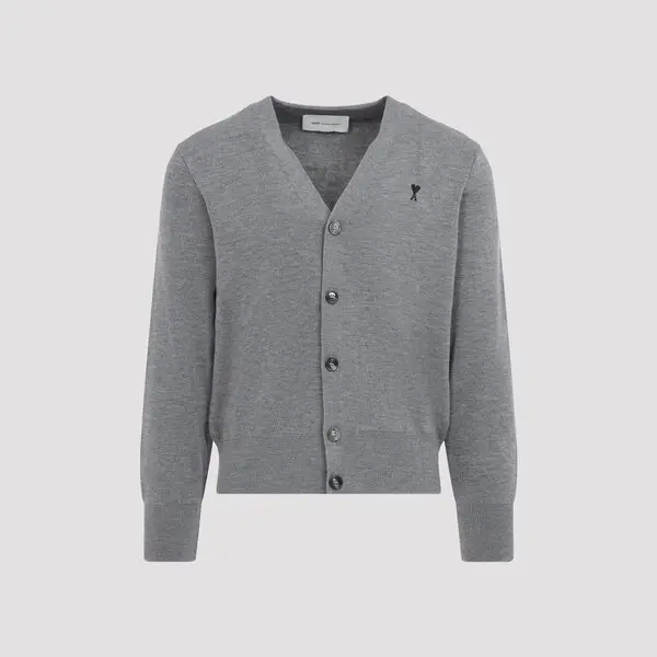 AMI Paris Adc Wool Cardigan For
