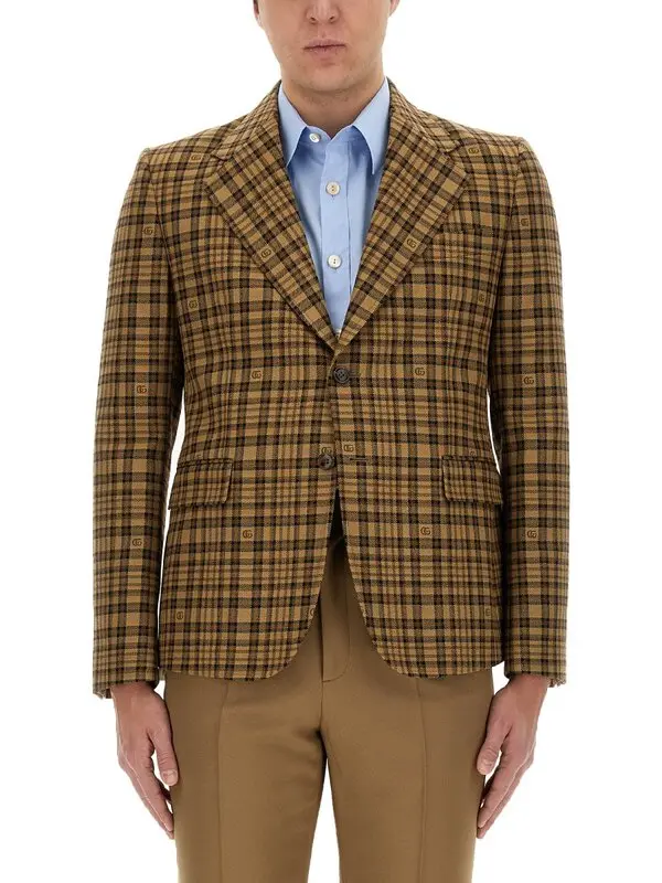 Gucci Checkered Button-up Jacket