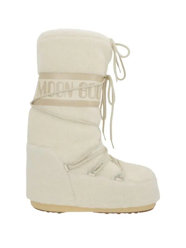 Moon Boot Mini Style Lace-up Winter Boots For - Ivory