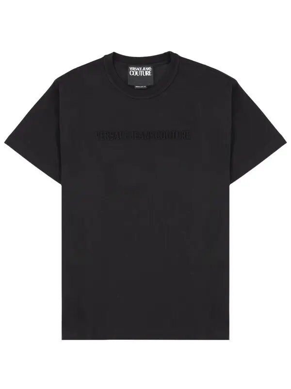 Versace Embossed Logo Crewneck T-shirt - Black