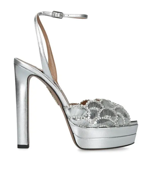 AQUAZZURA Leather Ce Soir Heeled Sandals 130