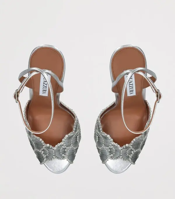 AQUAZZURA Leather Ce Soir Heeled Sandals 130