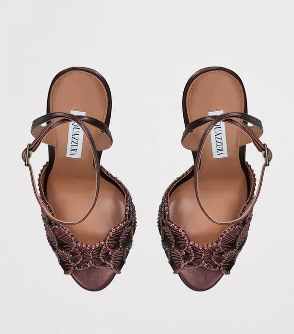 AQUAZZURA Leather Ce Soir Heeled Sandals 130