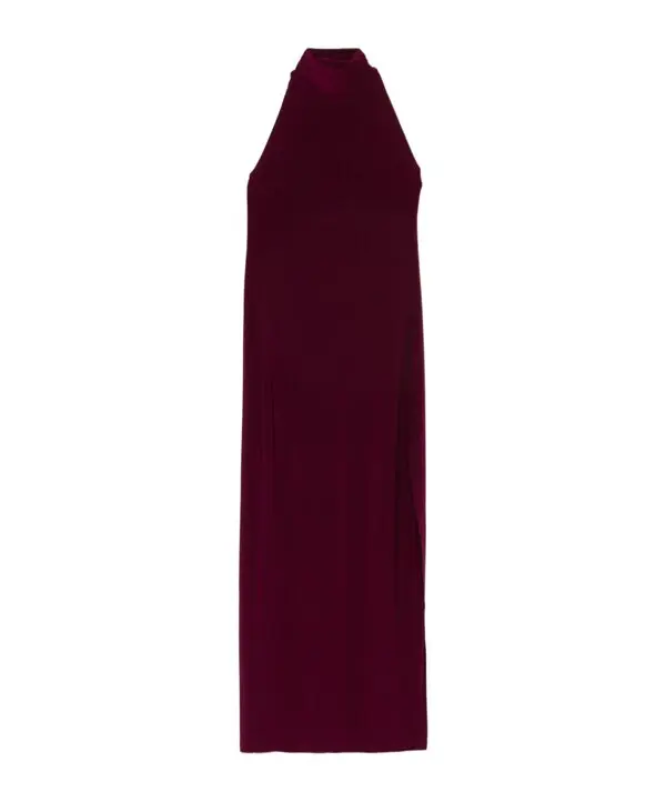 Norma Kamali Halter Maxi Dress - Plum