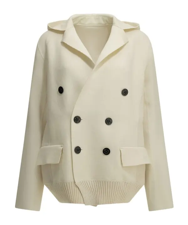 Sacai Double-breasted Hooded Coat