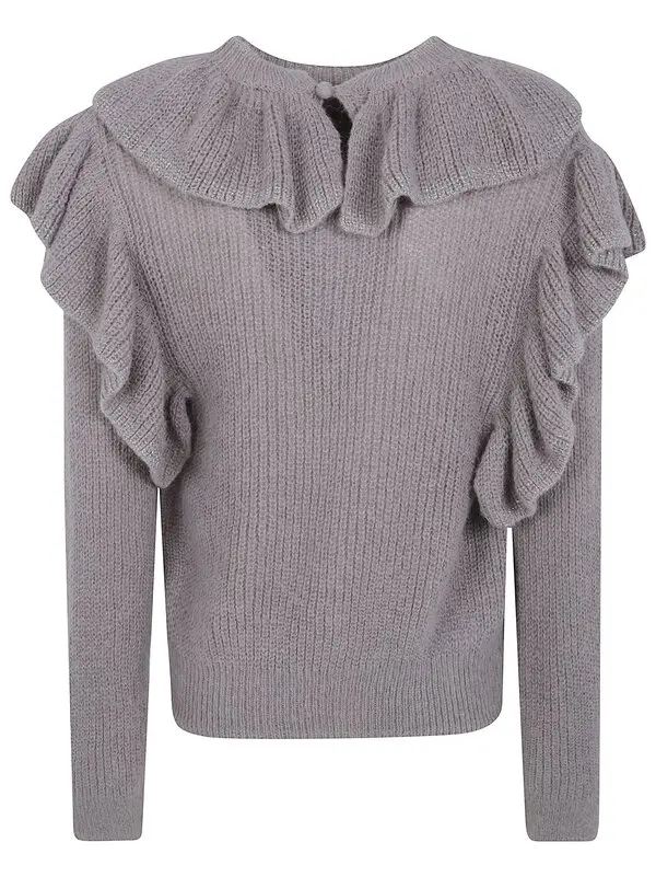 TWINSET Mastice Ruffled Knitted Sweater