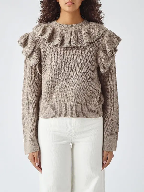 TWINSET Mastice Ruffled Knitted Sweater