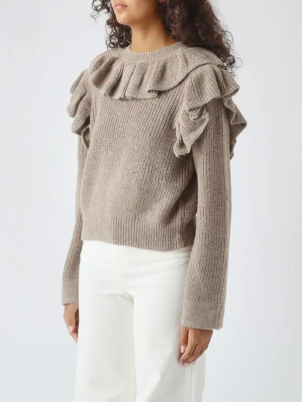TWINSET Mastice Ruffled Knitted Sweater
