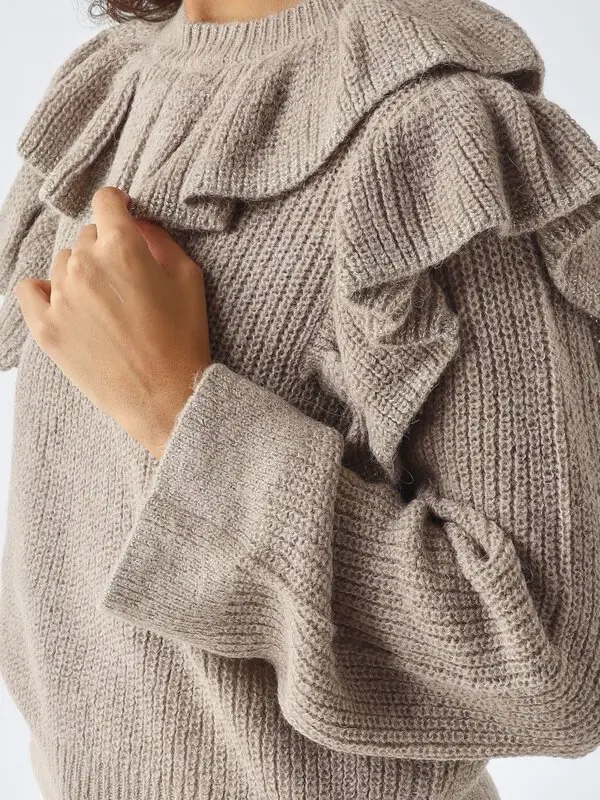TWINSET Mastice Ruffled Knitted Sweater