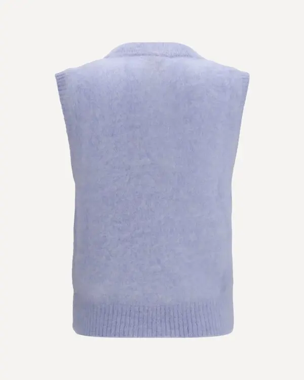 GANNI Teddy Jacquard Knitted Vest - Arctic Ice