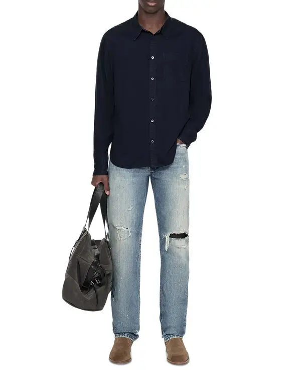 ALLSAINTS Ward Long Sleeve Shirt - Pitched Blue
