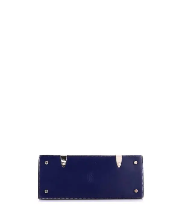 Goyard Pm Saigon Top Handle Bag Coated Canvas With Leather - Blue