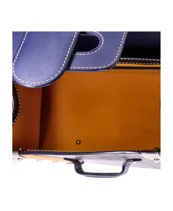 Goyard Pm Saigon Top Handle Bag Coated Canvas With Leather - Blue