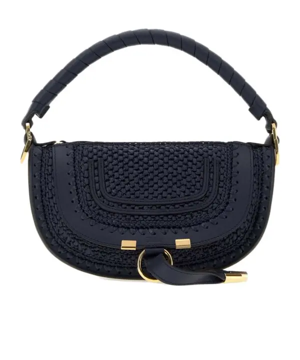 Chloé Marcie Mini Raffia Shoulder Bag