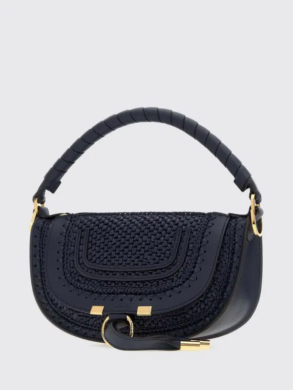 Chloé Marcie Mini Raffia Shoulder Bag