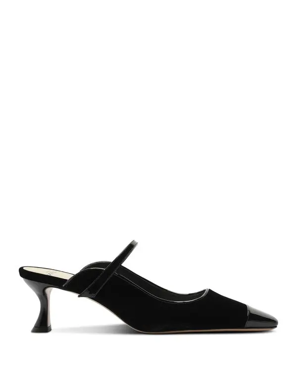 ALEXANDRE BIRMAN Tita Wave 60 Velvet & Patent Leather Mules