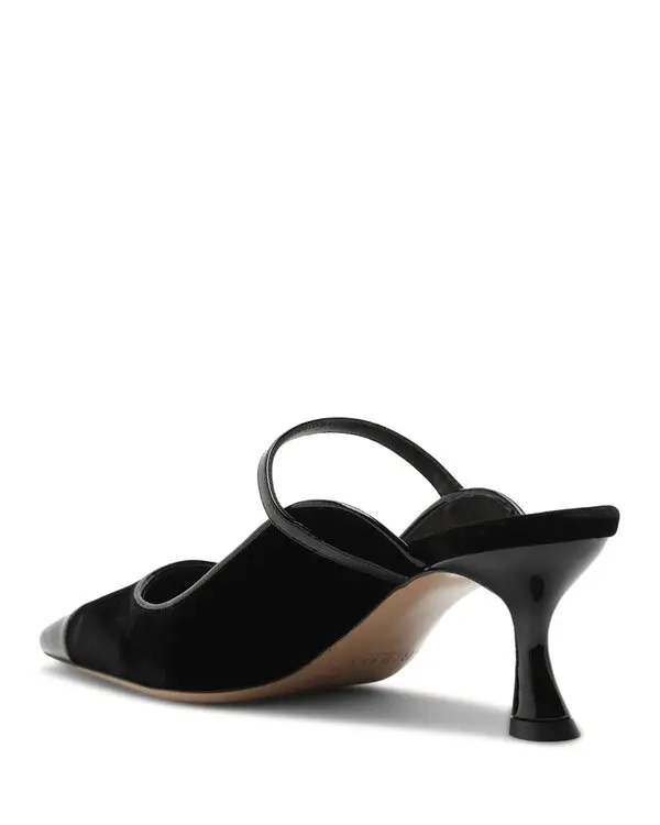 ALEXANDRE BIRMAN Tita Wave 60 Velvet & Patent Leather Mules