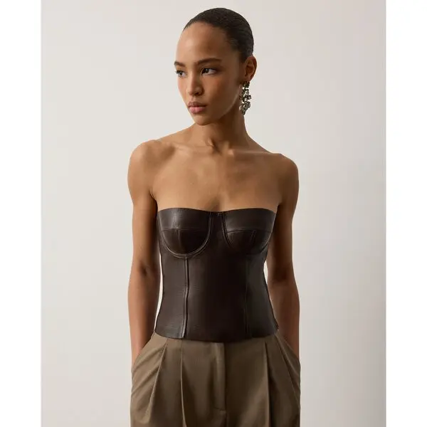 Ralph Lauren Carolin Lambskin Bustier