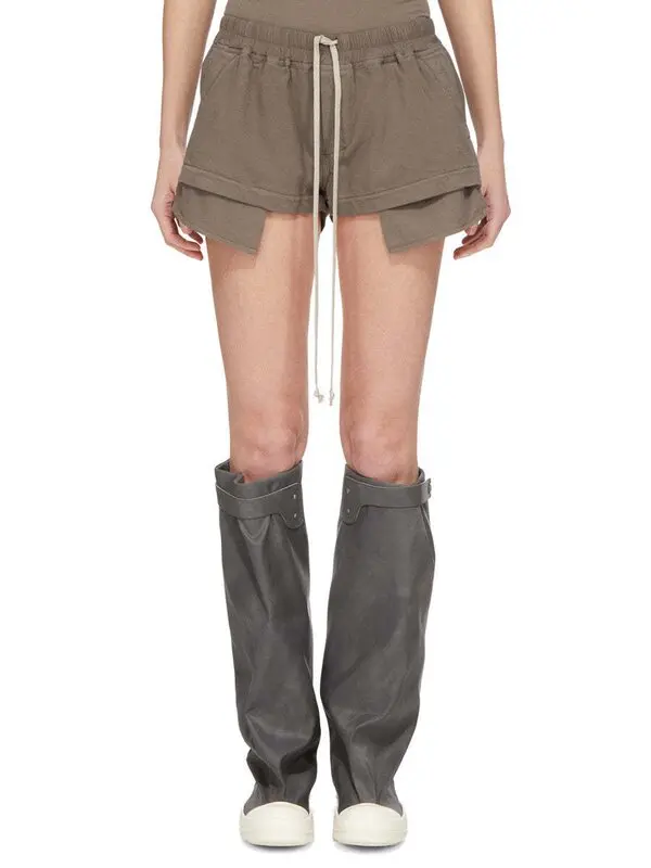 Rick Owens Drawstring Layered-effect Shorts