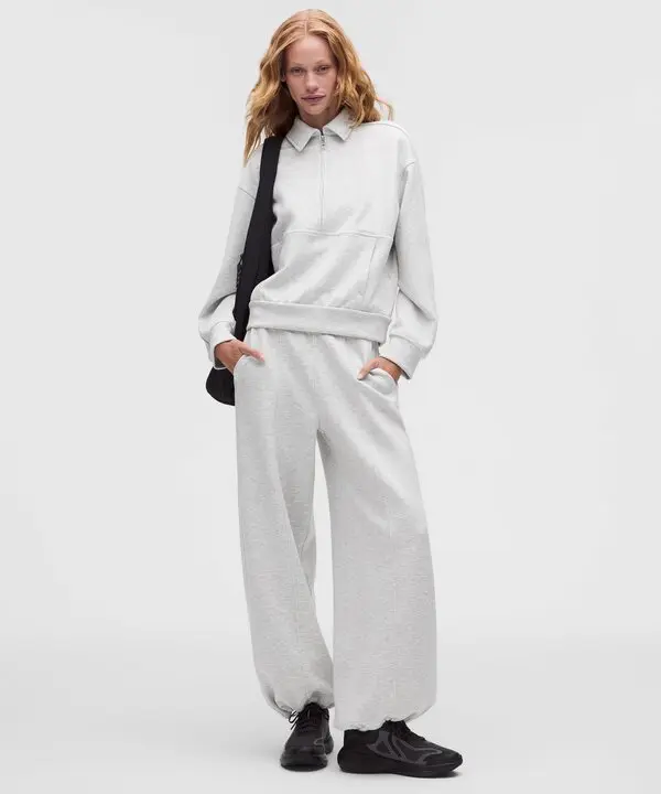 Lululemon Smooth Spacer High-rise Wide-leg Pant - Heathered Core Ultra Light Grey
