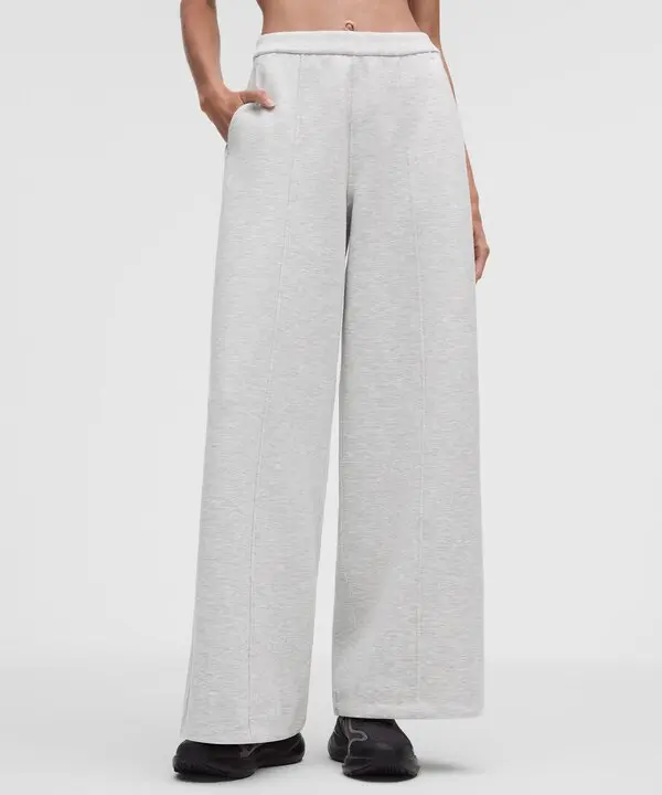 Lululemon Smooth Spacer High-rise Wide-leg Pant - Heathered Core Ultra Light Grey