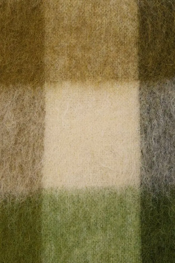 Acne Studios Mohair Check Scarf - Green/gray/black