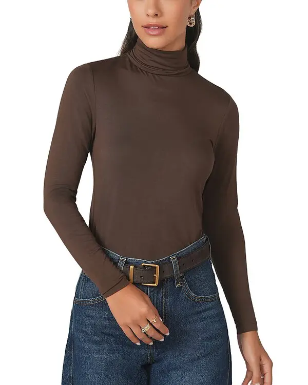 POINT Stretch Knit Turtleneck - Chocolate