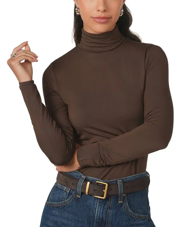 POINT Stretch Knit Turtleneck - Chocolate