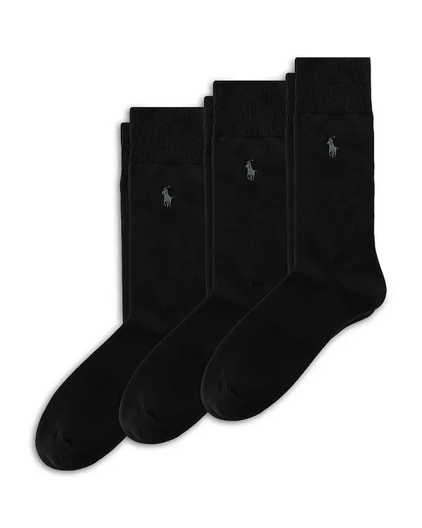 Polo Ralph Lauren Soft Touch Slack Crew Socks, Pack Of 3 - Black