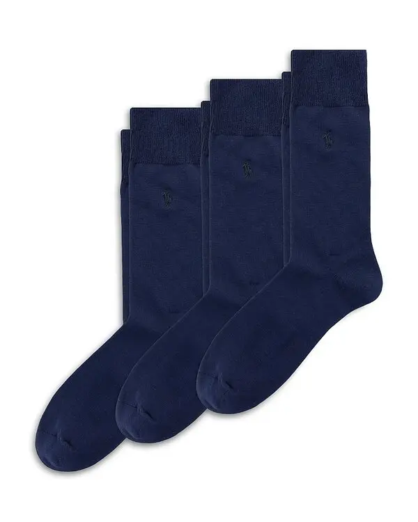 Polo Ralph Lauren Soft Touch Slack Crew Socks, Pack Of 3 - Navy