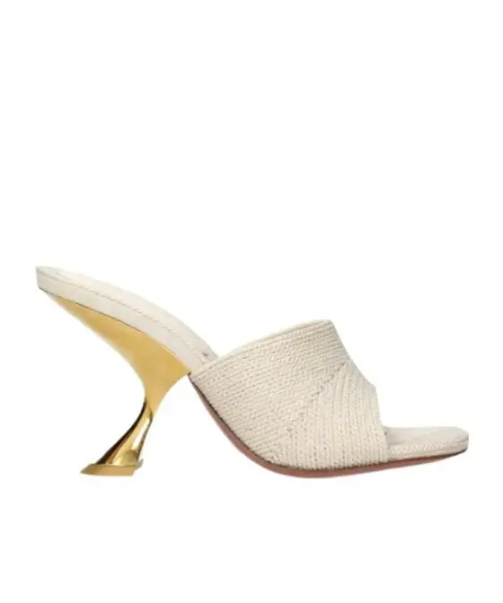 Amina Muaddi Woven Heel Sandals